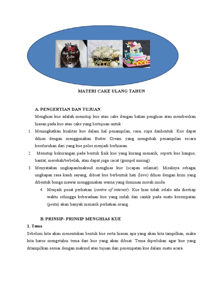 Materi Birthday Cake | PDF