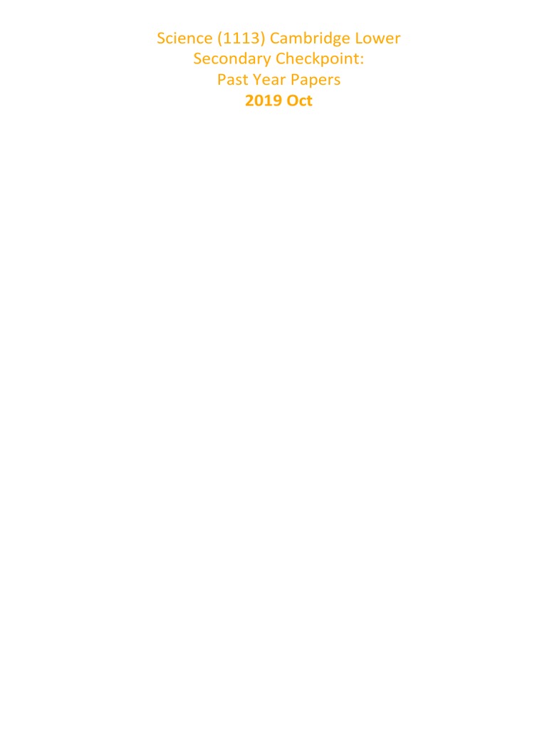 Secondary Checkpoint Science (1113) 2019 | PDF | Solar System | Planets