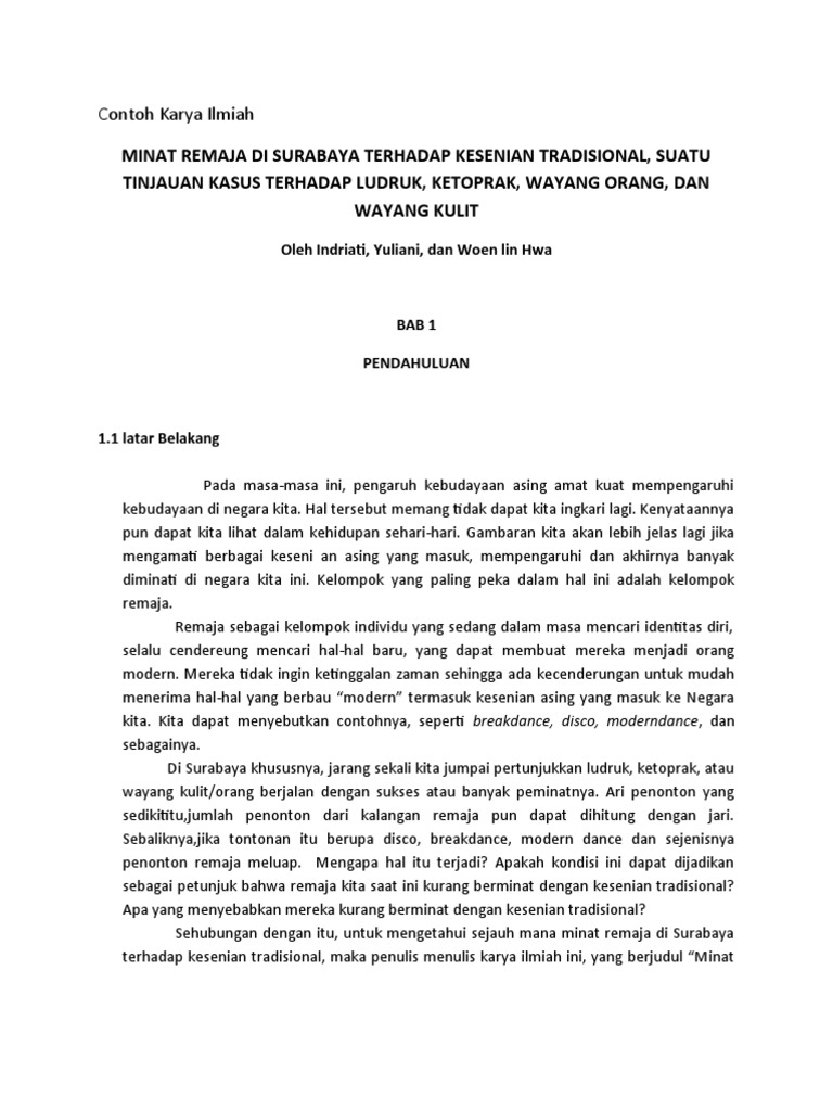 Contoh Karya Ilmiah Lengkap | PDF