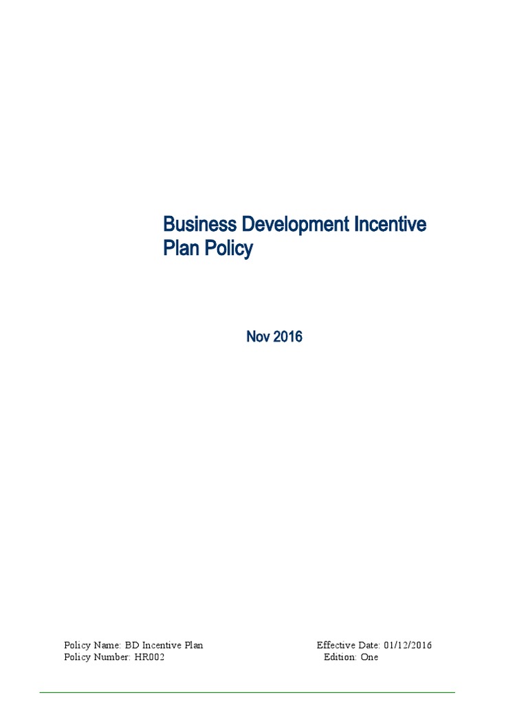 Business Development Incentive Policy | PDF | Incentive | Discounts And ...