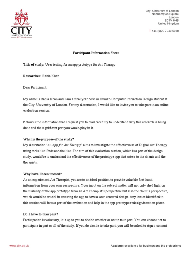 Participant Information Sheet and Consent Form | PDF | Information ...