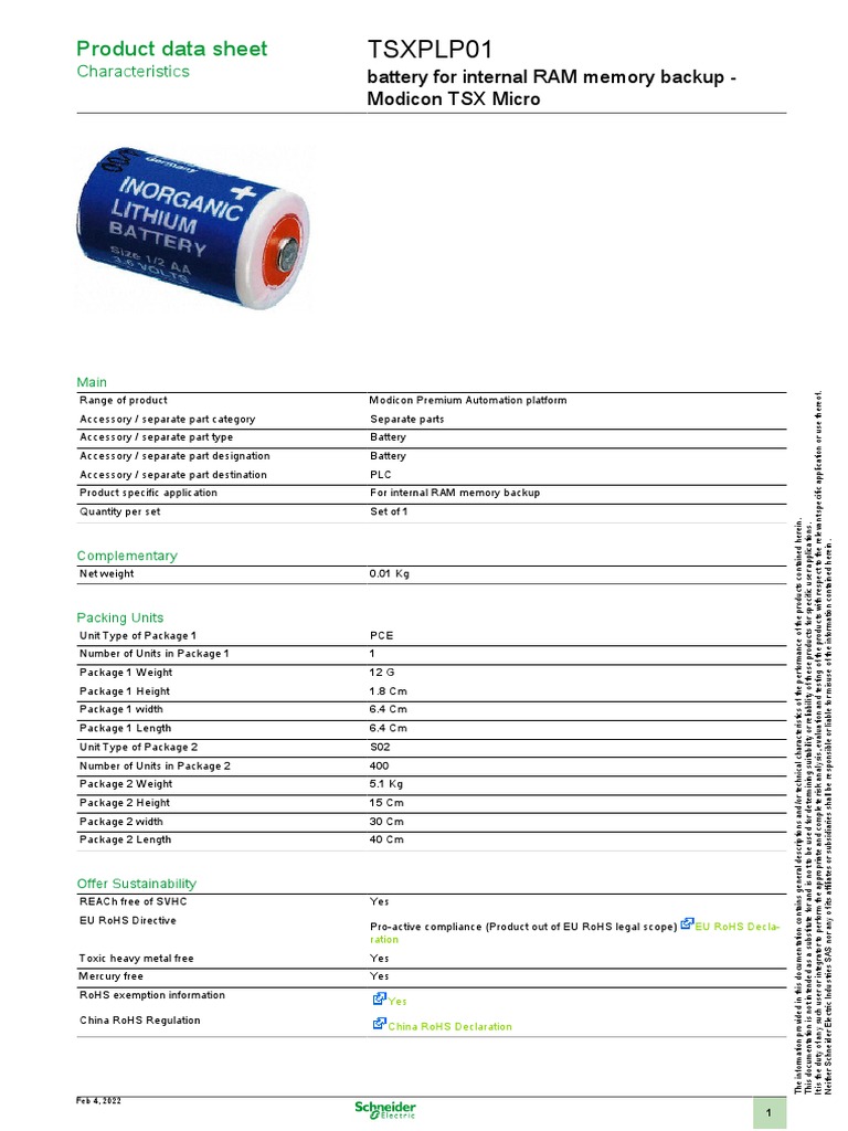 TSXPLP01 DATASHEET WW en-WW | PDF