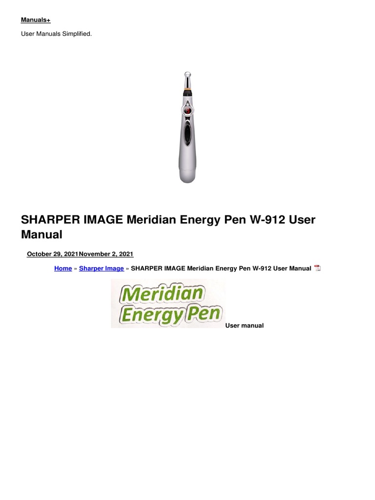 Meridian Energy Pen W 912 Manual | PDF