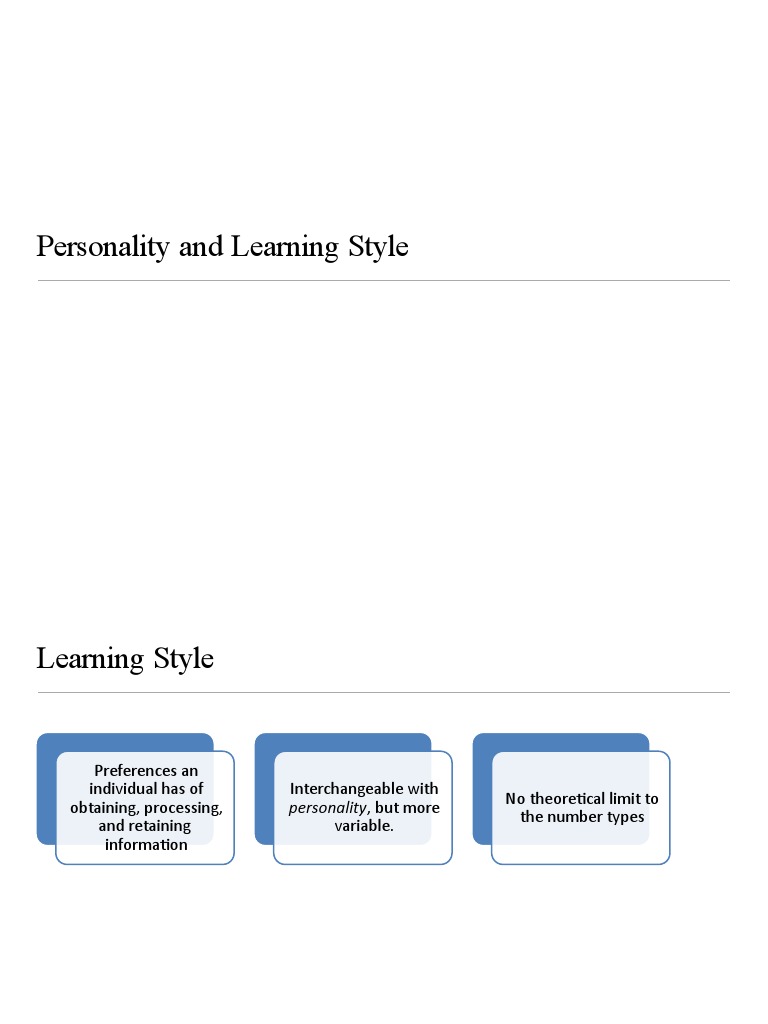 Personality and Learning Styles-OB | PDF