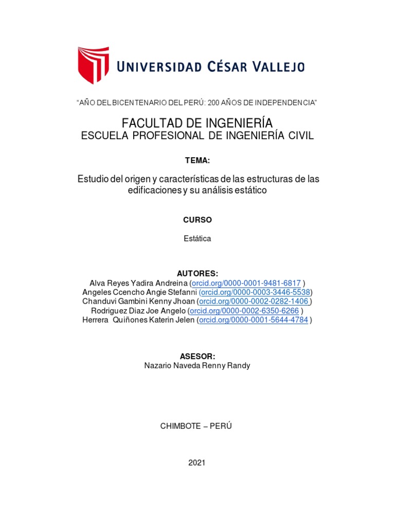 Informe Final de Estatica | PDF