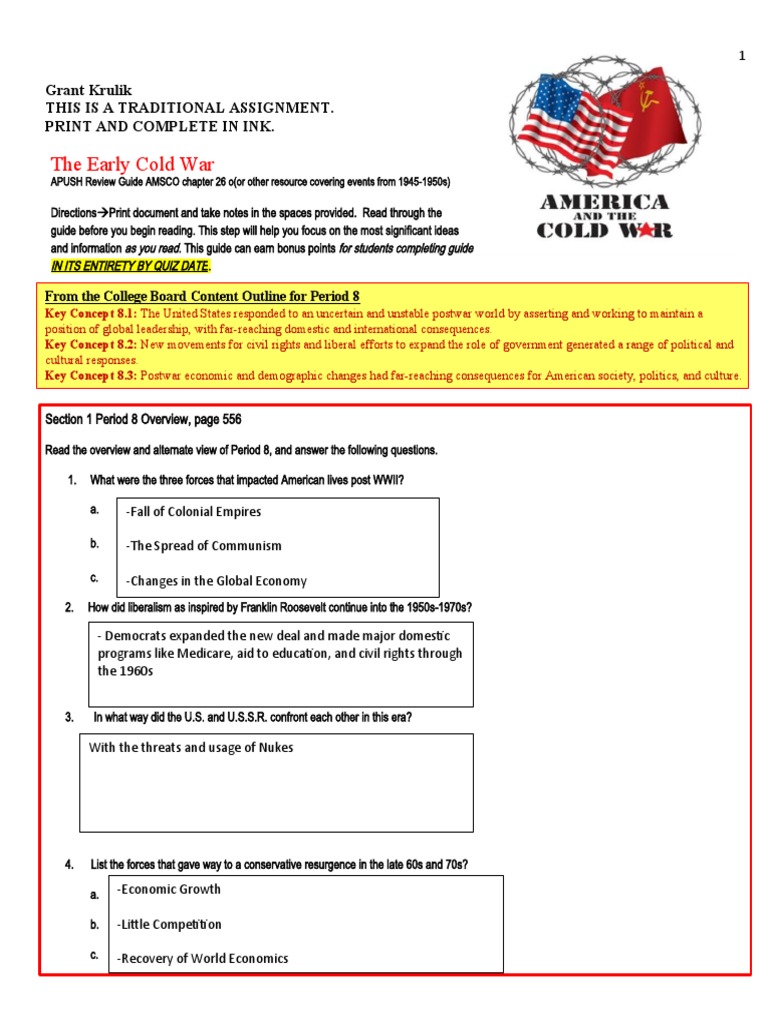 AMSCO CH 26 Reading Guide | PDF