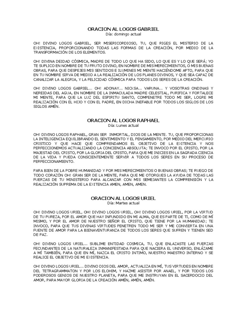 Oracion A Los 7 Logos | PDF