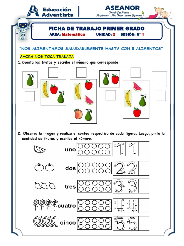 Actividades de Conteo para Primer Grado | PDF