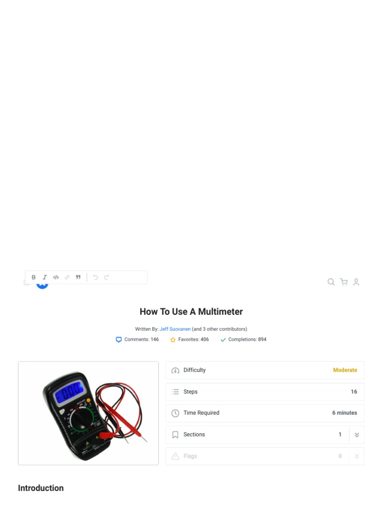 How To Use A Multimeter - Ifixit Repair Guide | PDF | Voltage ...