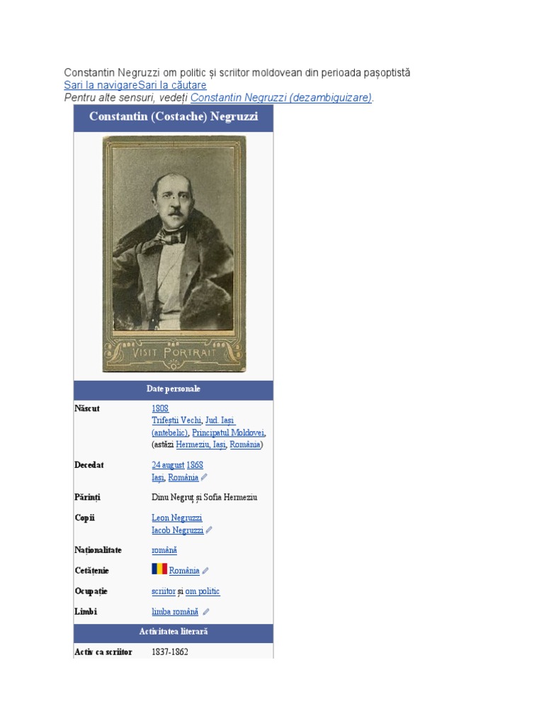 Constantin Negruzzi | PDF