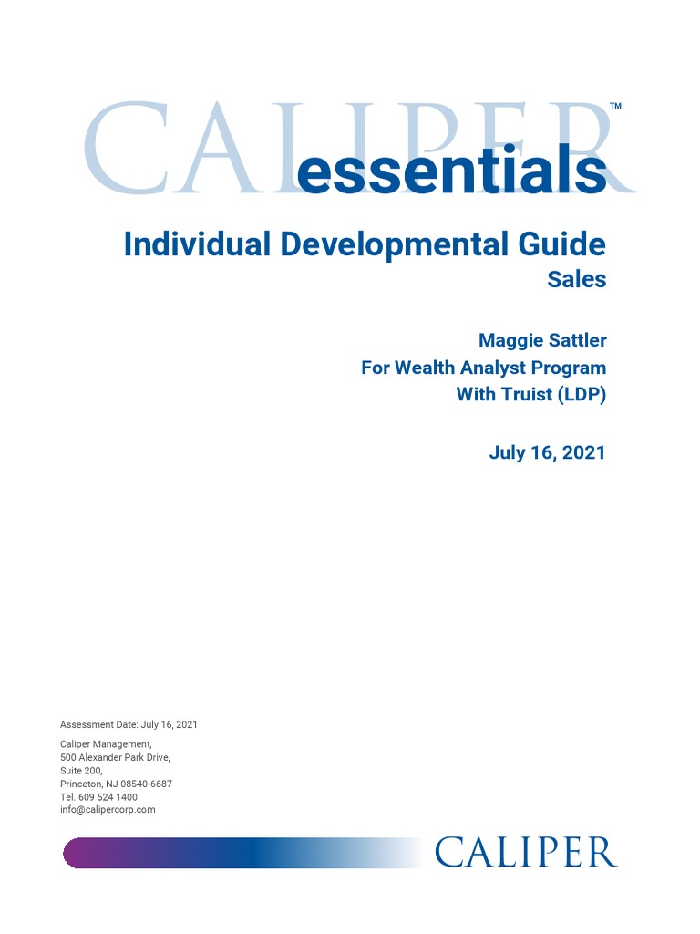 Caliper Assesment Results | PDF