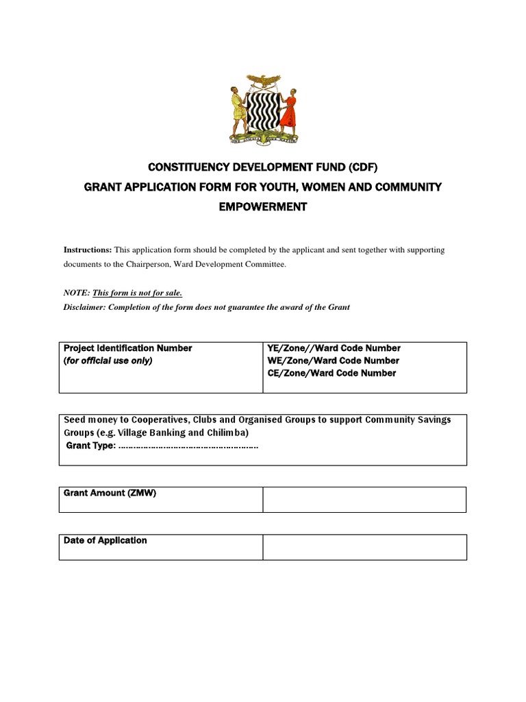 CDF Grant Application Form | PDF