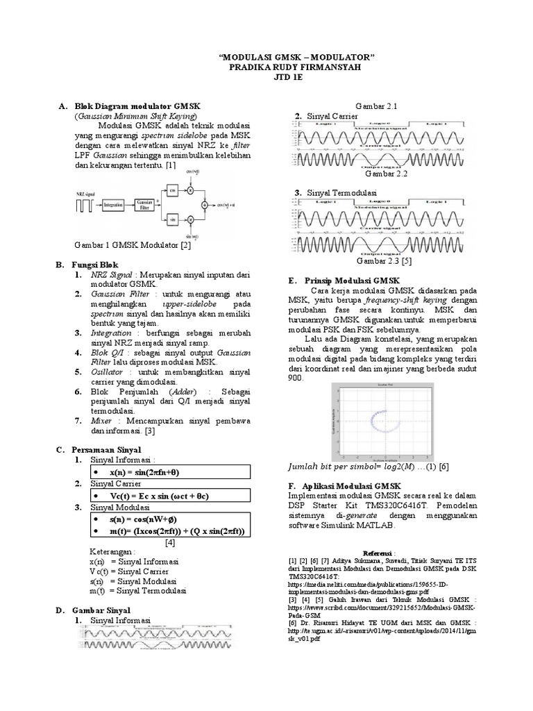 Modulasi GMSK oleh Rudy Firmansyah | PDF