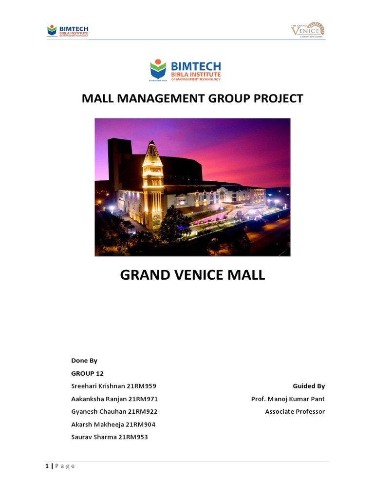 Mall Management Project Group 12 | PDF