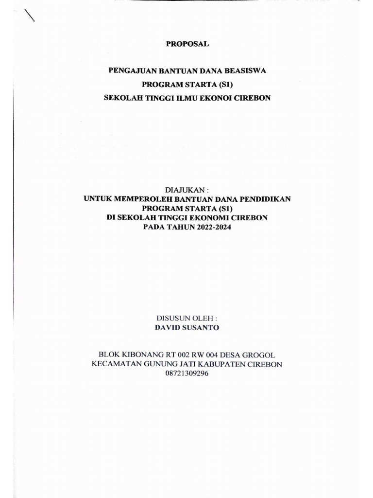 Proposal Beasiswa | PDF