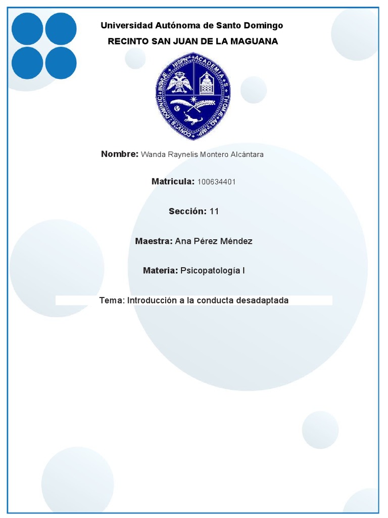 Introducción A La Conducta Desadaptada Wanda | PDF