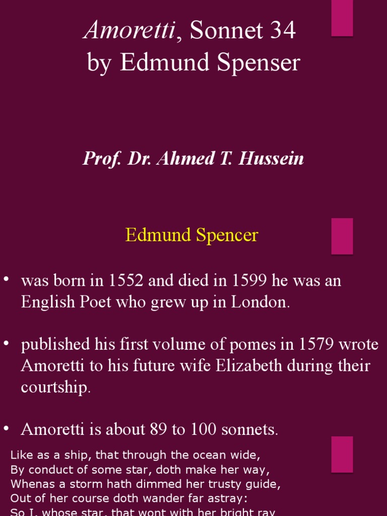 Edmund Spenser Sonnet 34 | PDF | Edmund Spenser | Poetry