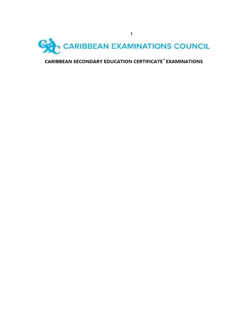 Caribbean Secondary Education Certificate Examinations | PDF | Test ...