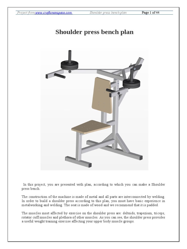 Shoulder Press Bench Plan | PDF | Weight Training | Joints