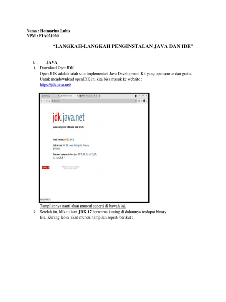 Postest Langkah-Langkah Instal Java Dan Ide | PDF Postest Langkah-Langkah Instal Java Dan Ide | PDF