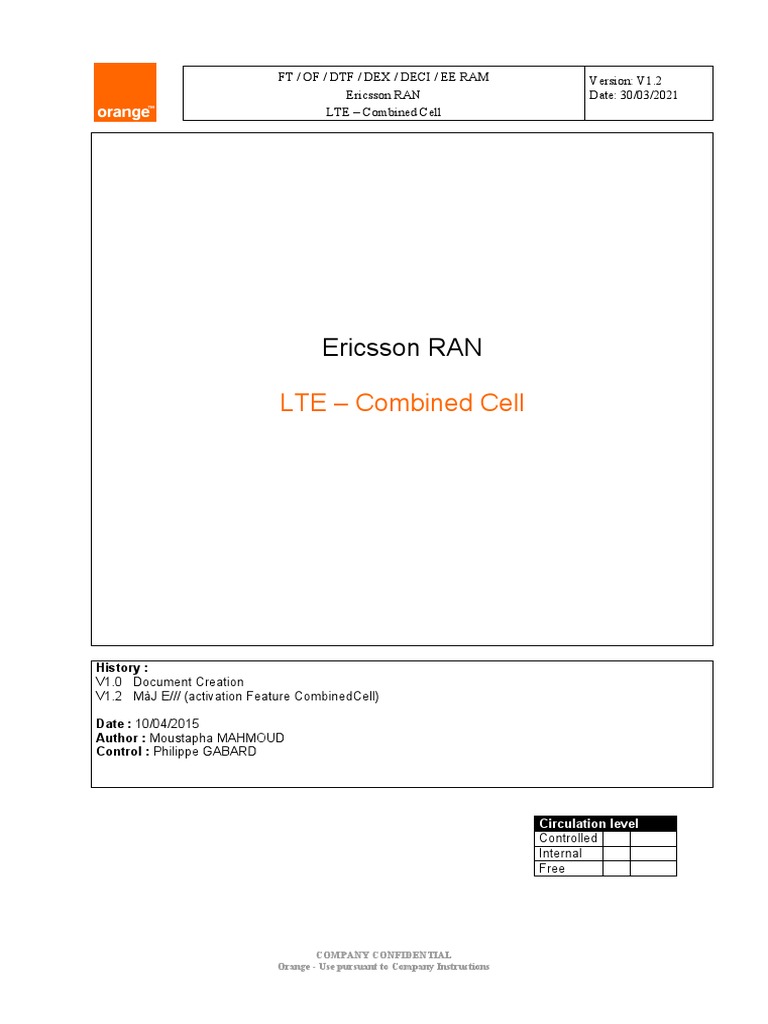 Configuration LTE Combined Cell Ericsson | PDF