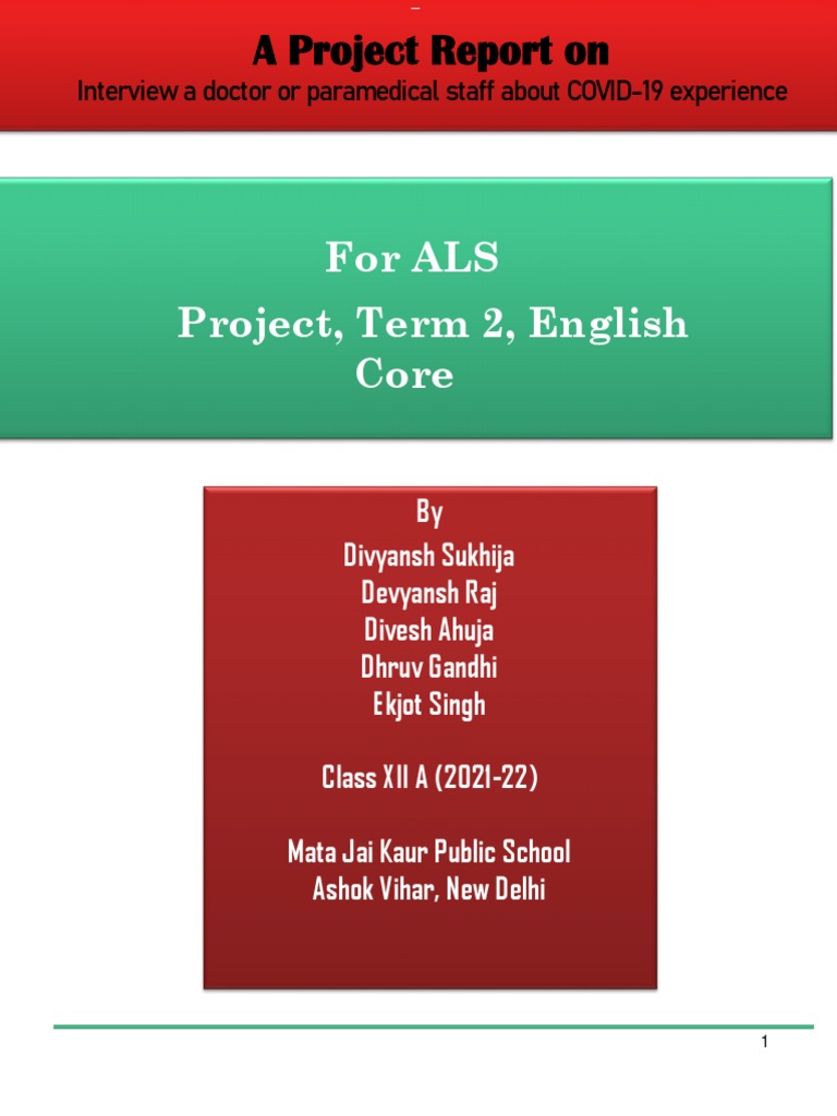 AlS PROJECT ENGLISH (EDIT) | PDF | Health Sciences