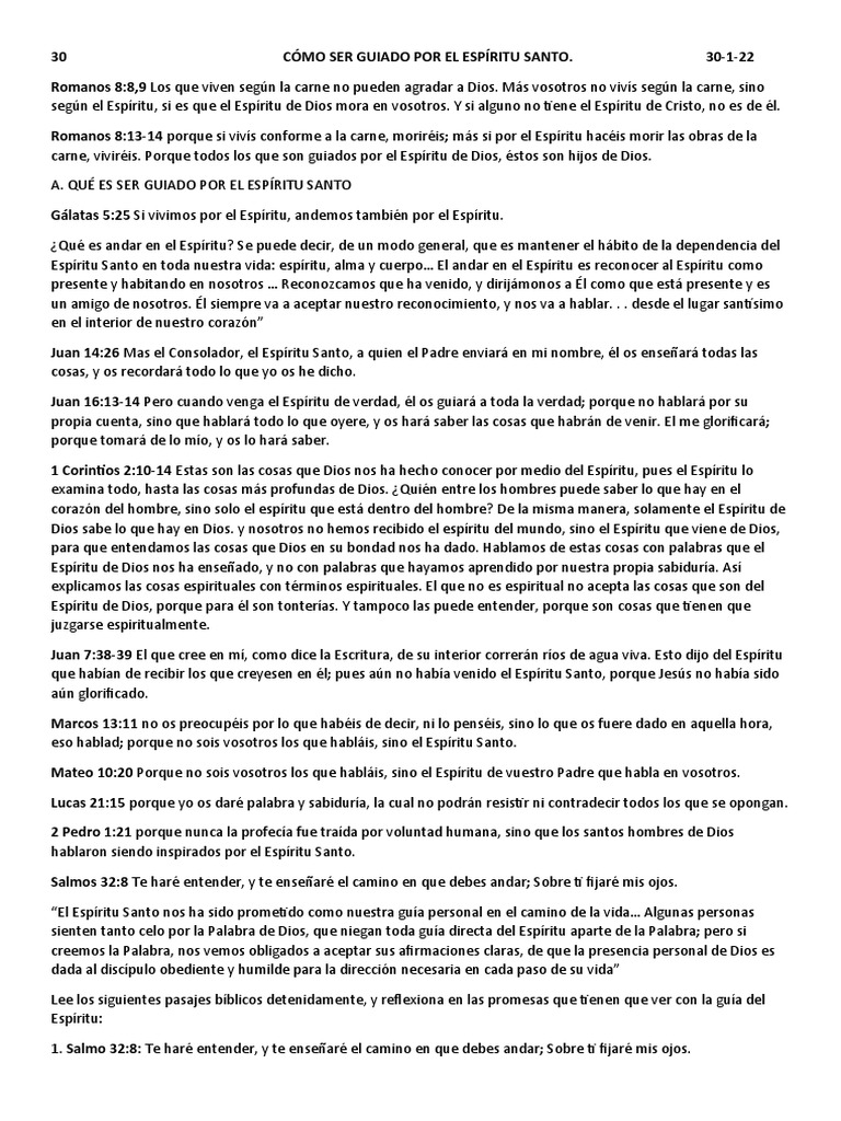 30 Cómo Ser Guiado Por El Espíritu Santo | PDF
