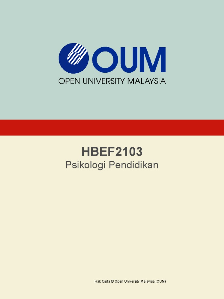 HBEF2103 Psikologi Pendidikan - Edec20 | PDF