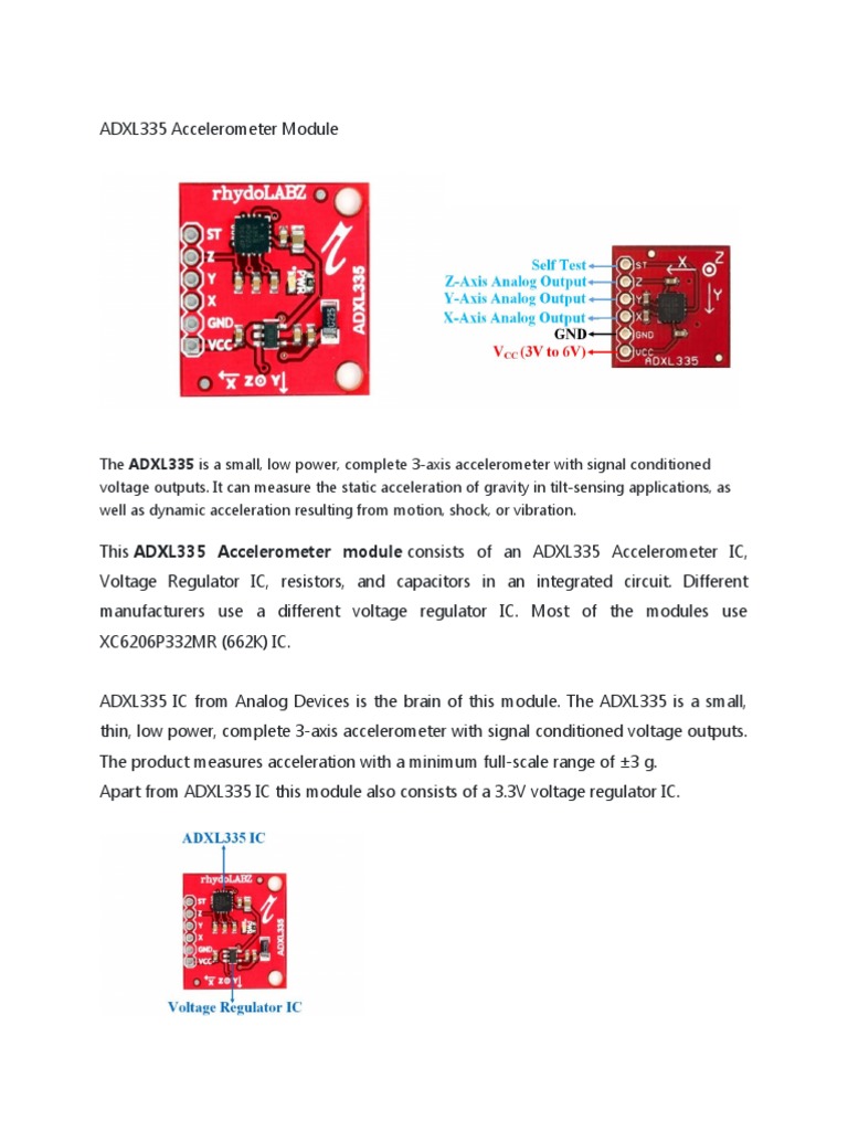 Accelerometer Module ADXL335 | PDF
