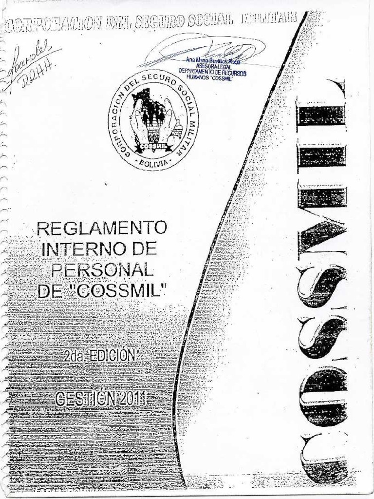 Reglamento Interno de Personal Cossmil | PDF