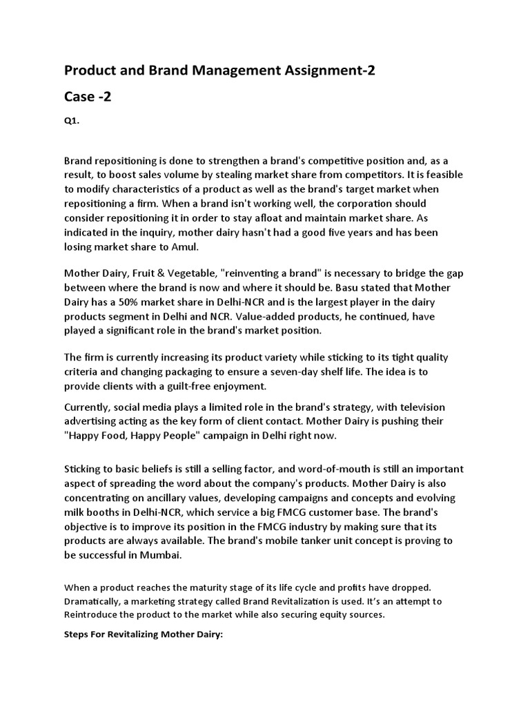 Product and Brand Management Assignment-2 Case - 2 | PDF | Brand ...