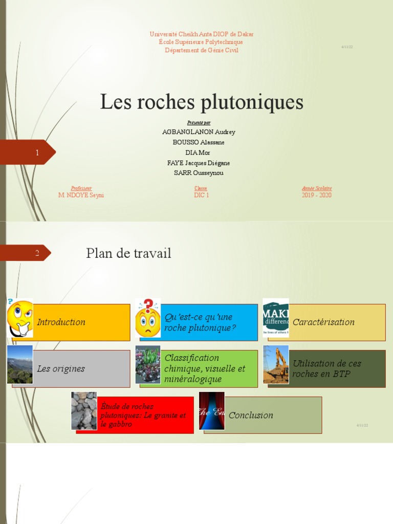 Caractéristiques des roches plutoniques | PDF | Granit | Minéral