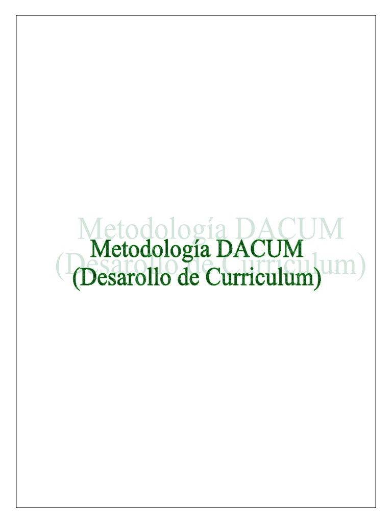 Manual Dacum | PDF | Plan de estudios