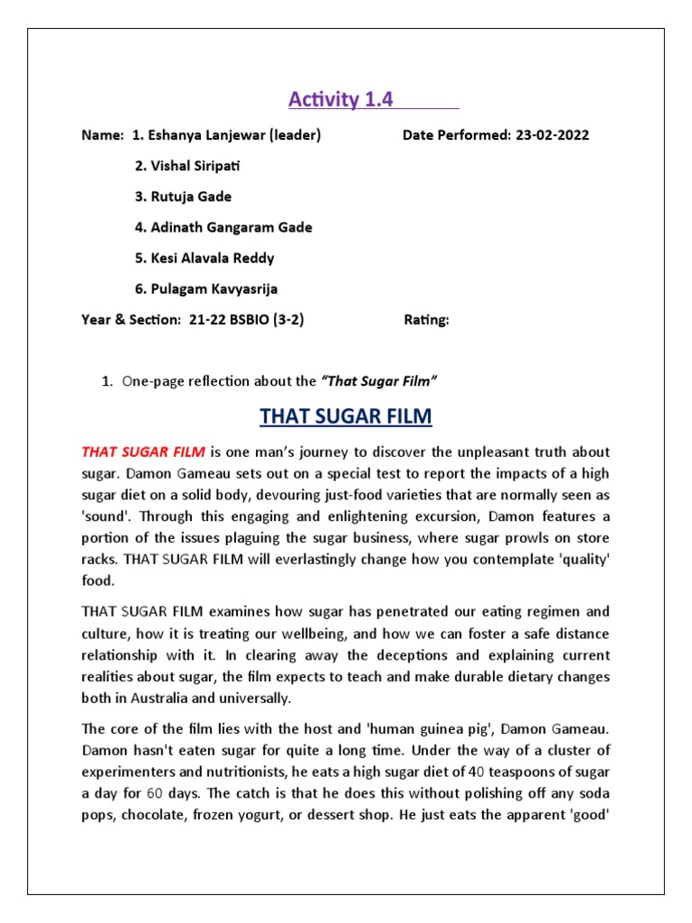 Biomolecular LAB ACTIVITY 1.4 | PDF