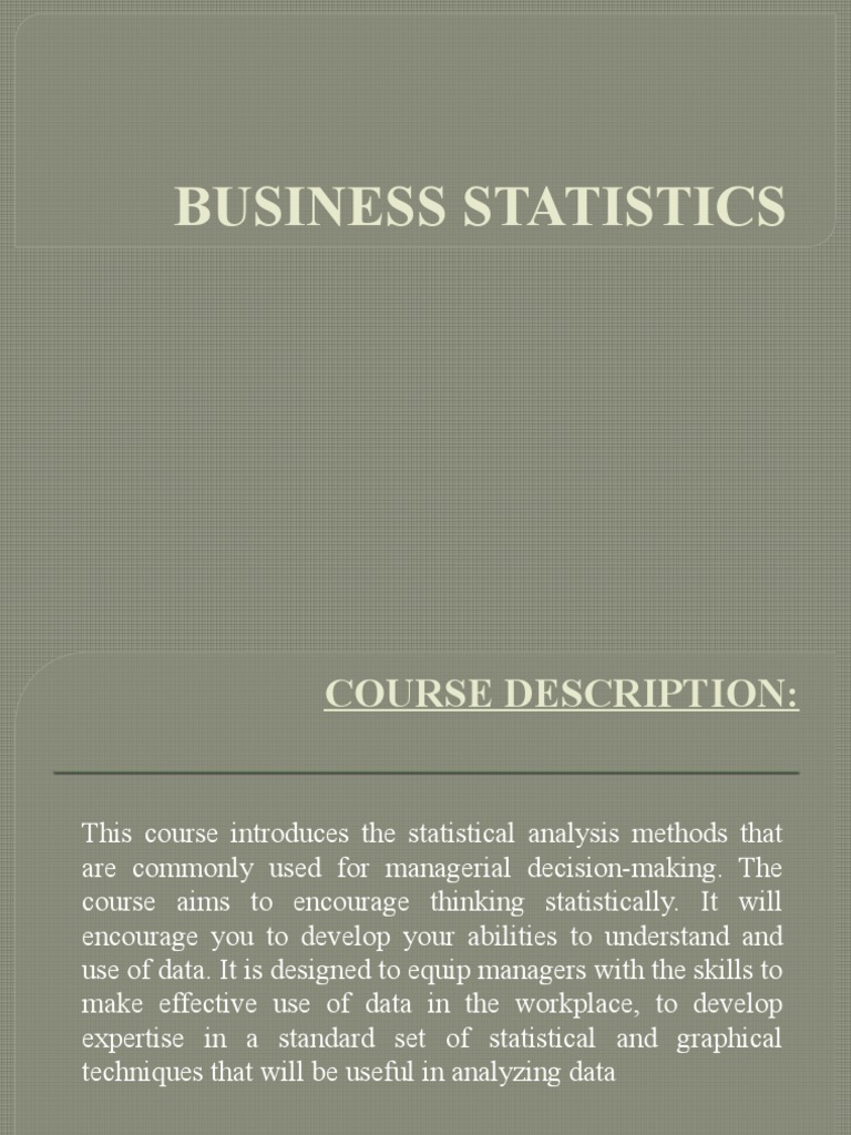 Introduction Bus Statistics | PDF | Statistics | Level Of Measurement