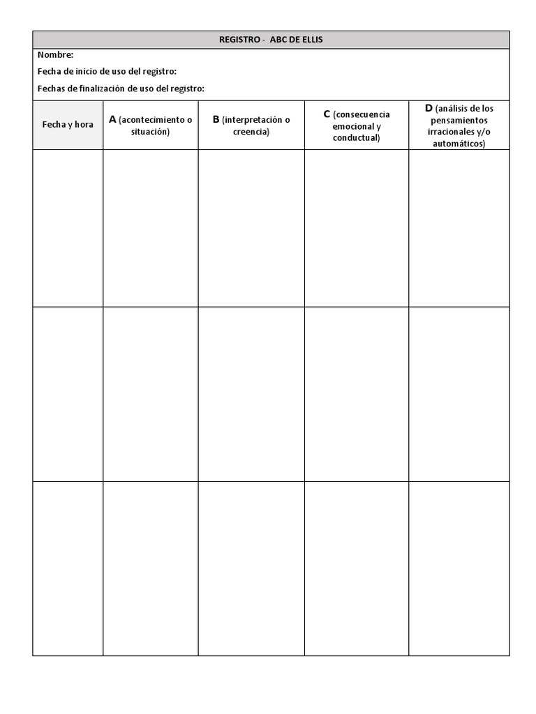 Registro ABC de Ellis | PDF