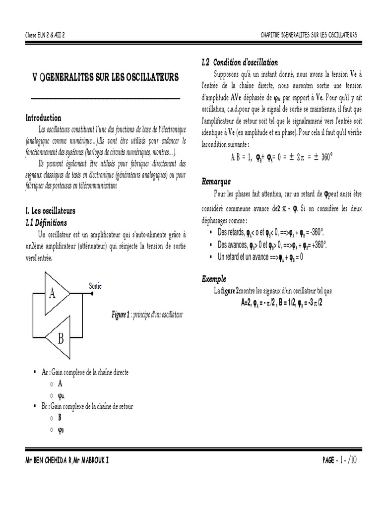 Les Oscillateurs | PDF