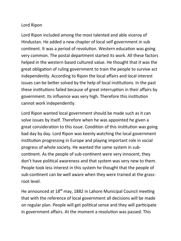 Lord Ripon | PDF | Local Government | Bill (Law)