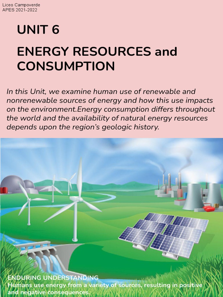 Unit 6 Energy Resources and Consumption | PDF | Nuclear Power | Solar Power