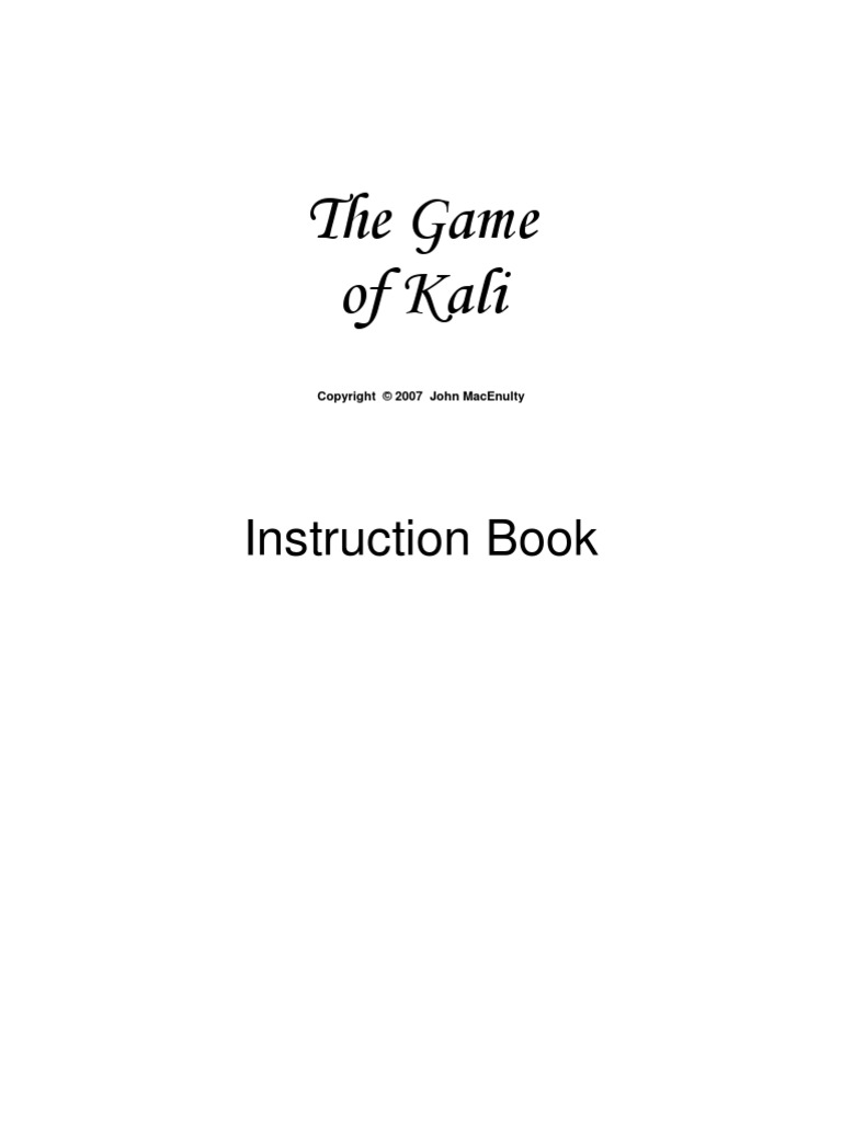 Kali Instruction Book | PDF | Kali | Yin And Yang