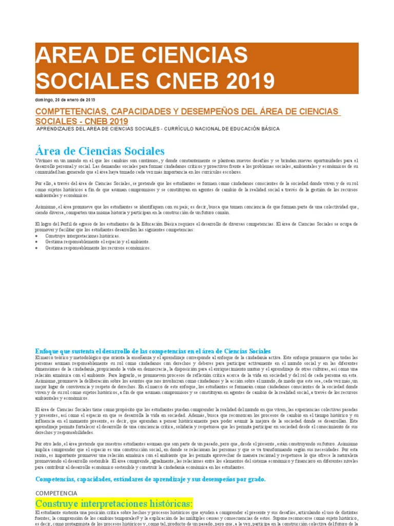 Aprendizajes CNEB | PDF | Perú | Sustentabilidad