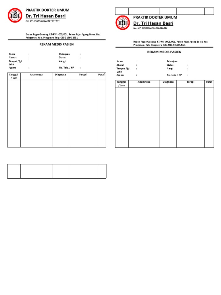 Rekam Medis Praktek Dokter | PDF