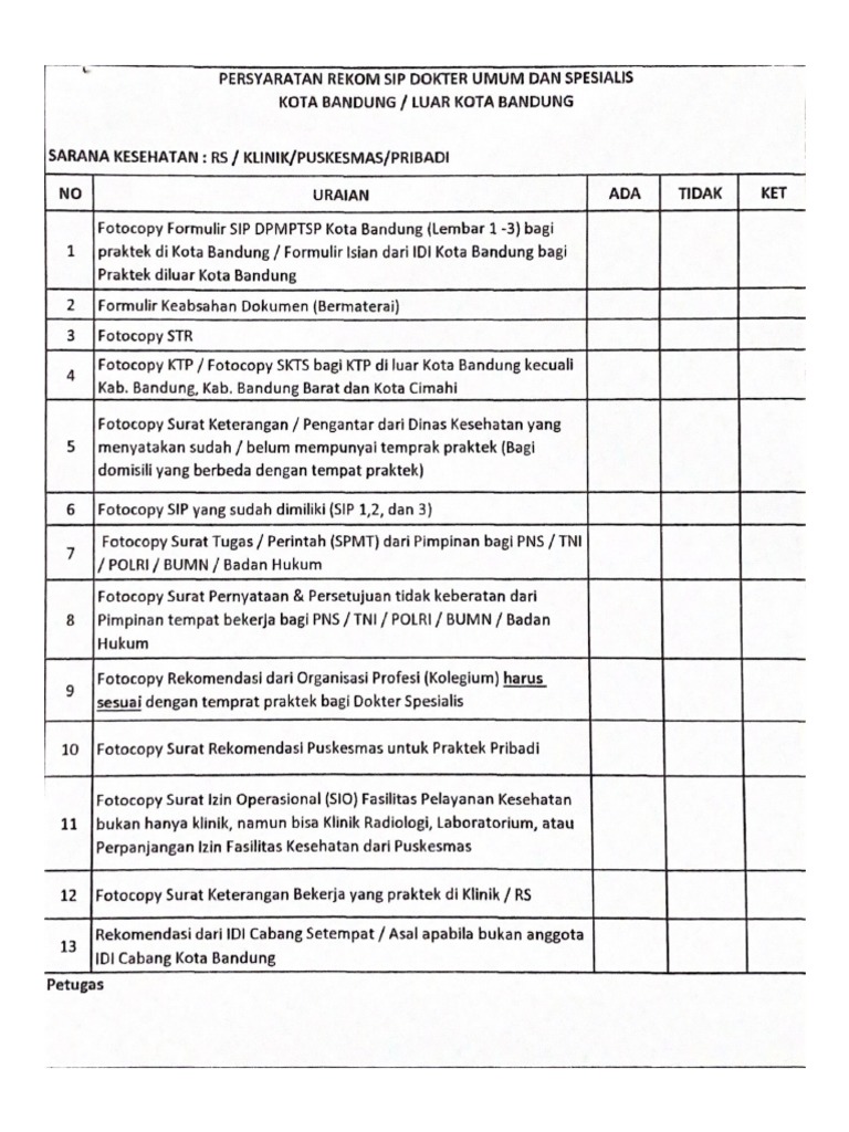 Form IDI Luar Kota | PDF