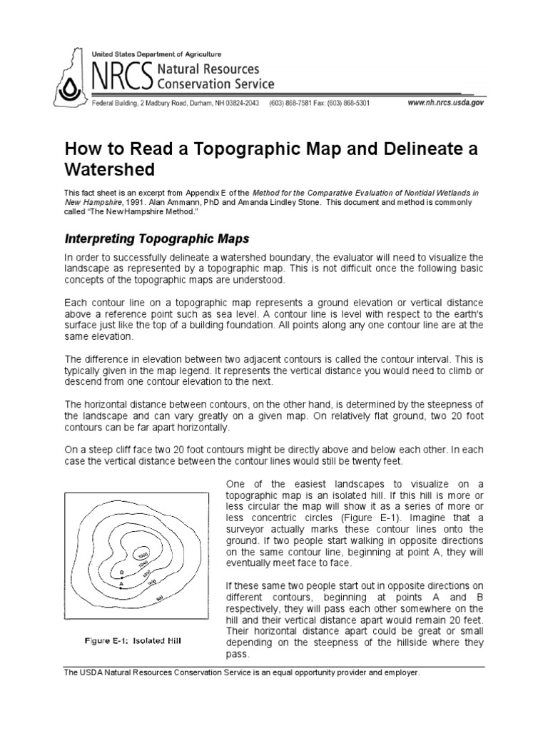 Topographic Map Reading for Watersheds | PDF | Contour Line | Drainage ...