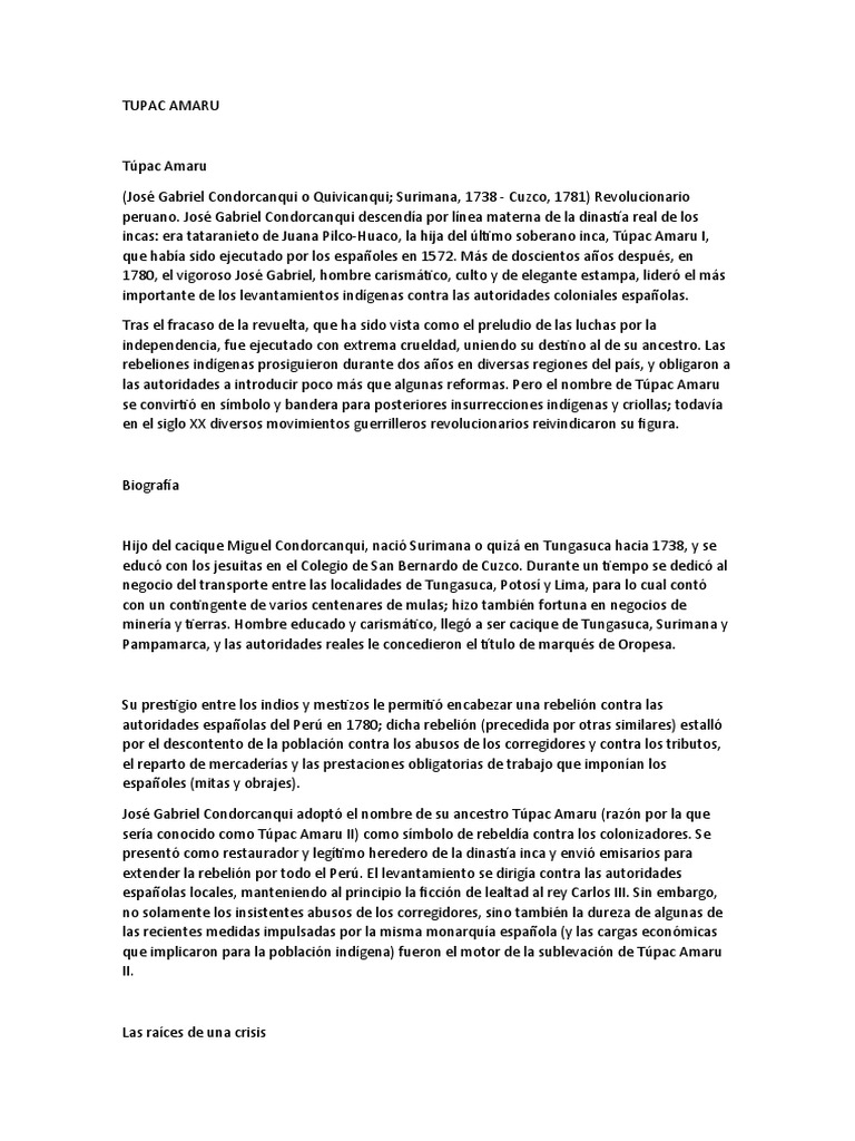 Tupac Amaru | PDF