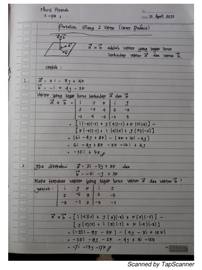 Perkalian Silang 2 Vektor | PDF