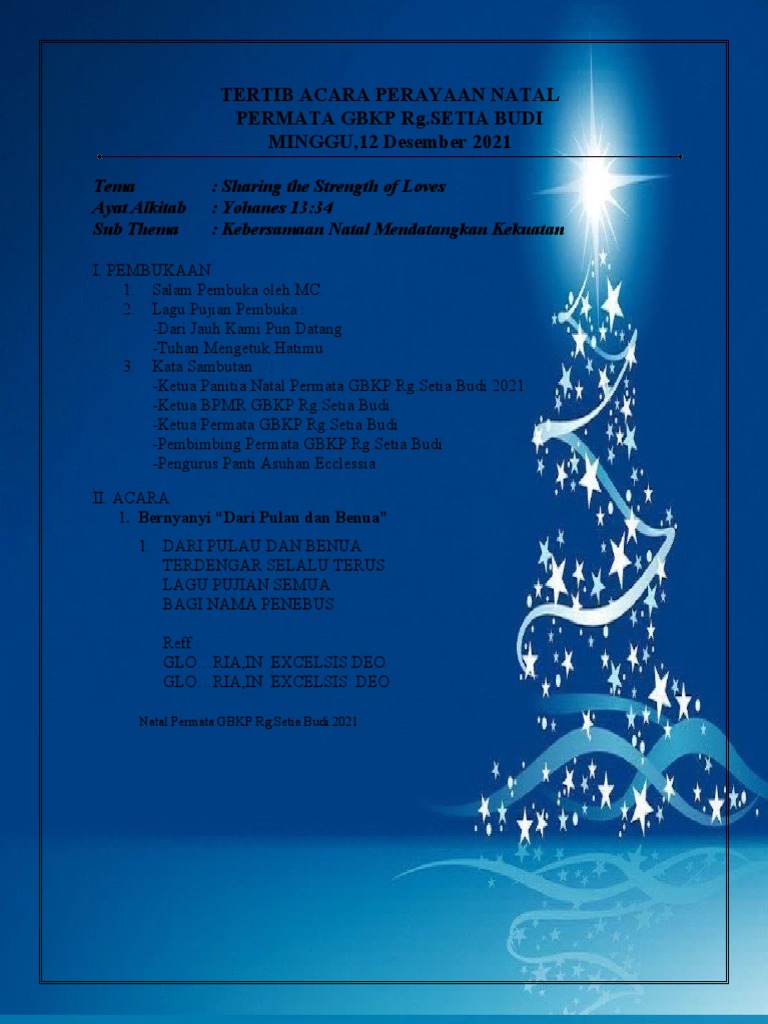Acara Perayaan Natal GBKP 2021 | PDF