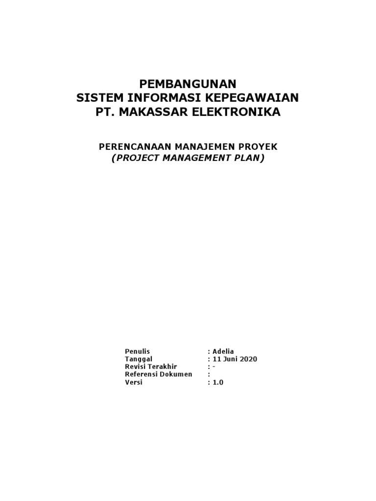 Rencana Manajemen Proyek Kepegawaian | PDF