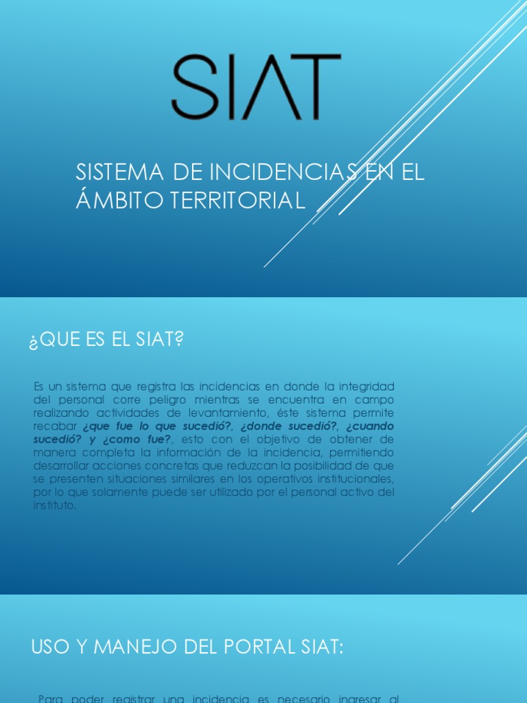 Sistema SIAT: Registro de Incidencias | PDF | Contraseña | Informática