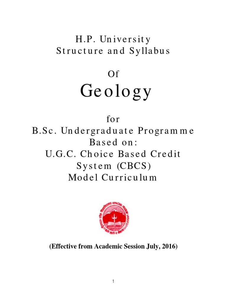 Geology: H.P. University Structure and Syllabus of | Download Free PDF ...